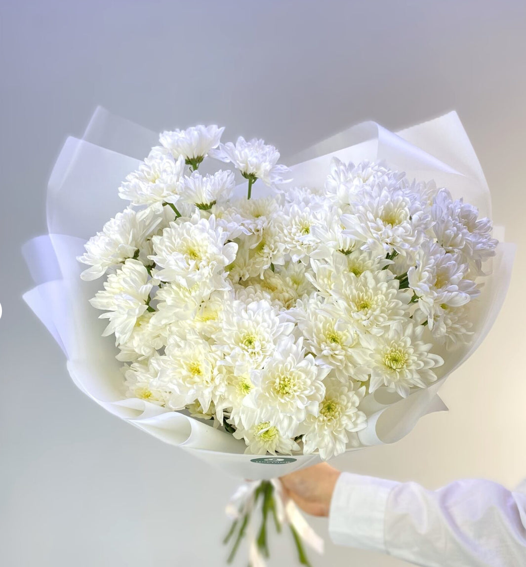 Pure White Chrysanthemum Bouquet – GOOL: FLOWER SHOP Pure White Chrysanthemum Bouquet – GOOL: FLOWER SHOP